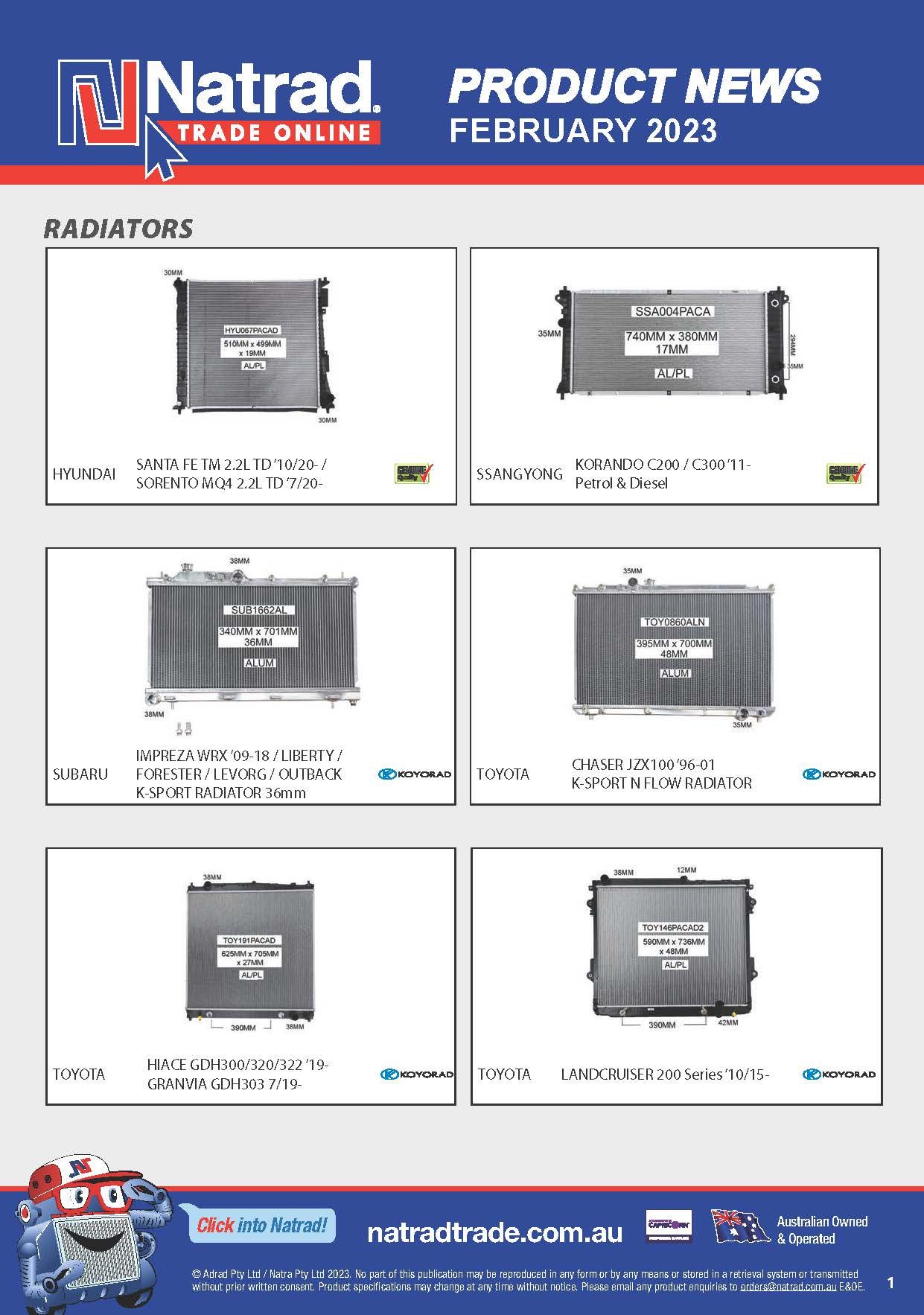 Natrad | Product Updates