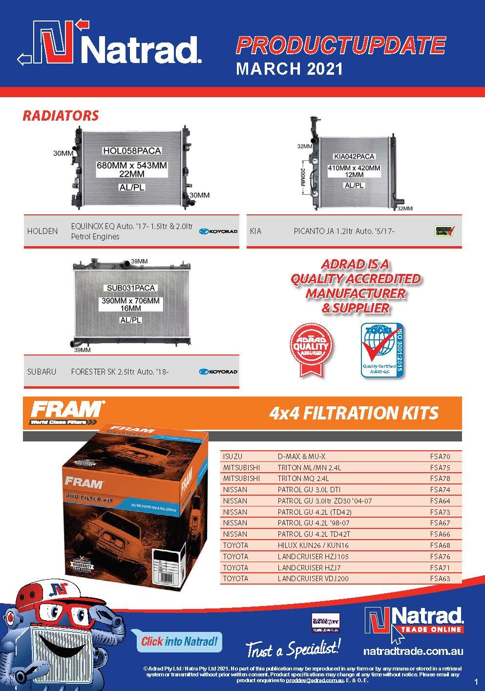 Natrad | Product Updates