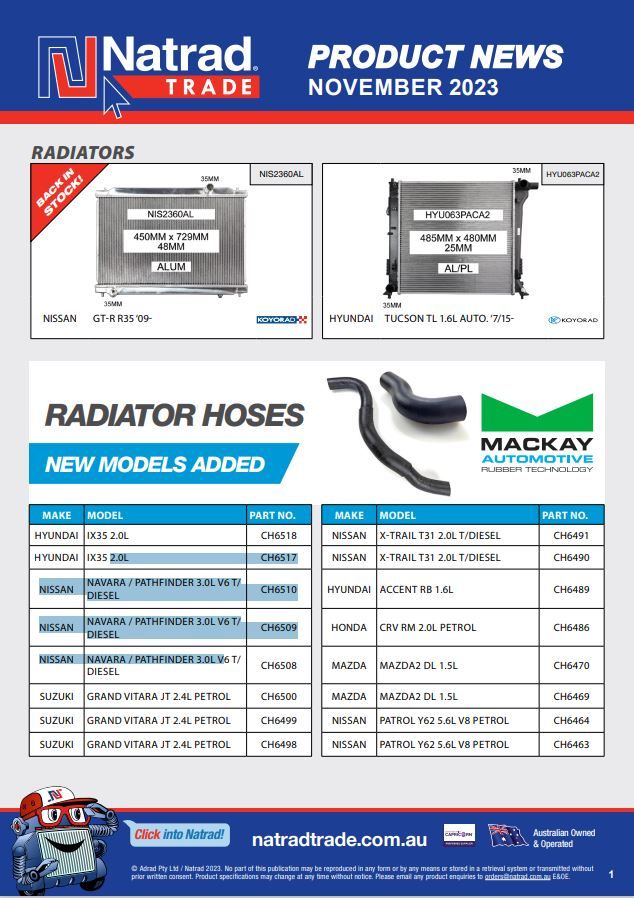 Natrad | Product Updates